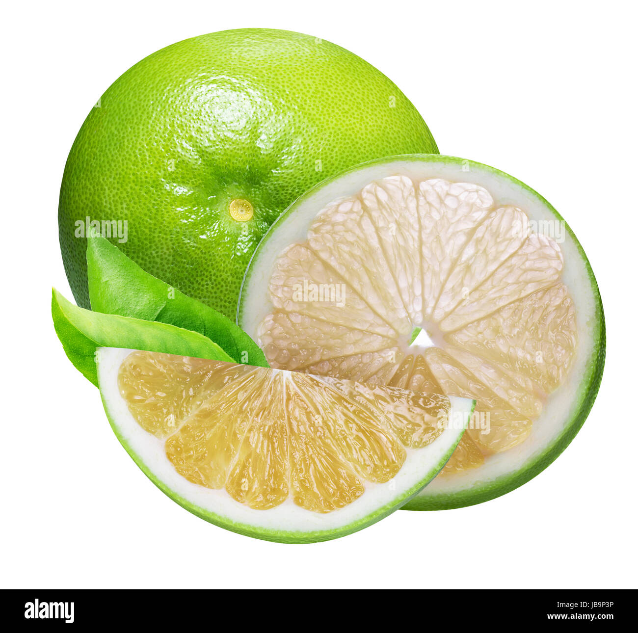 Sweetie, green grapefruit isolated on white background with clipping ...