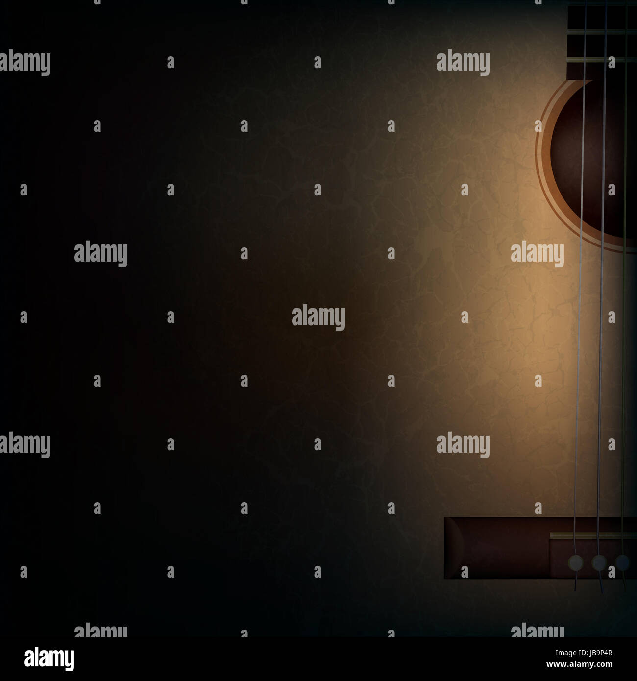 abstract grunge music background with acoustic guitar on black Stock ...