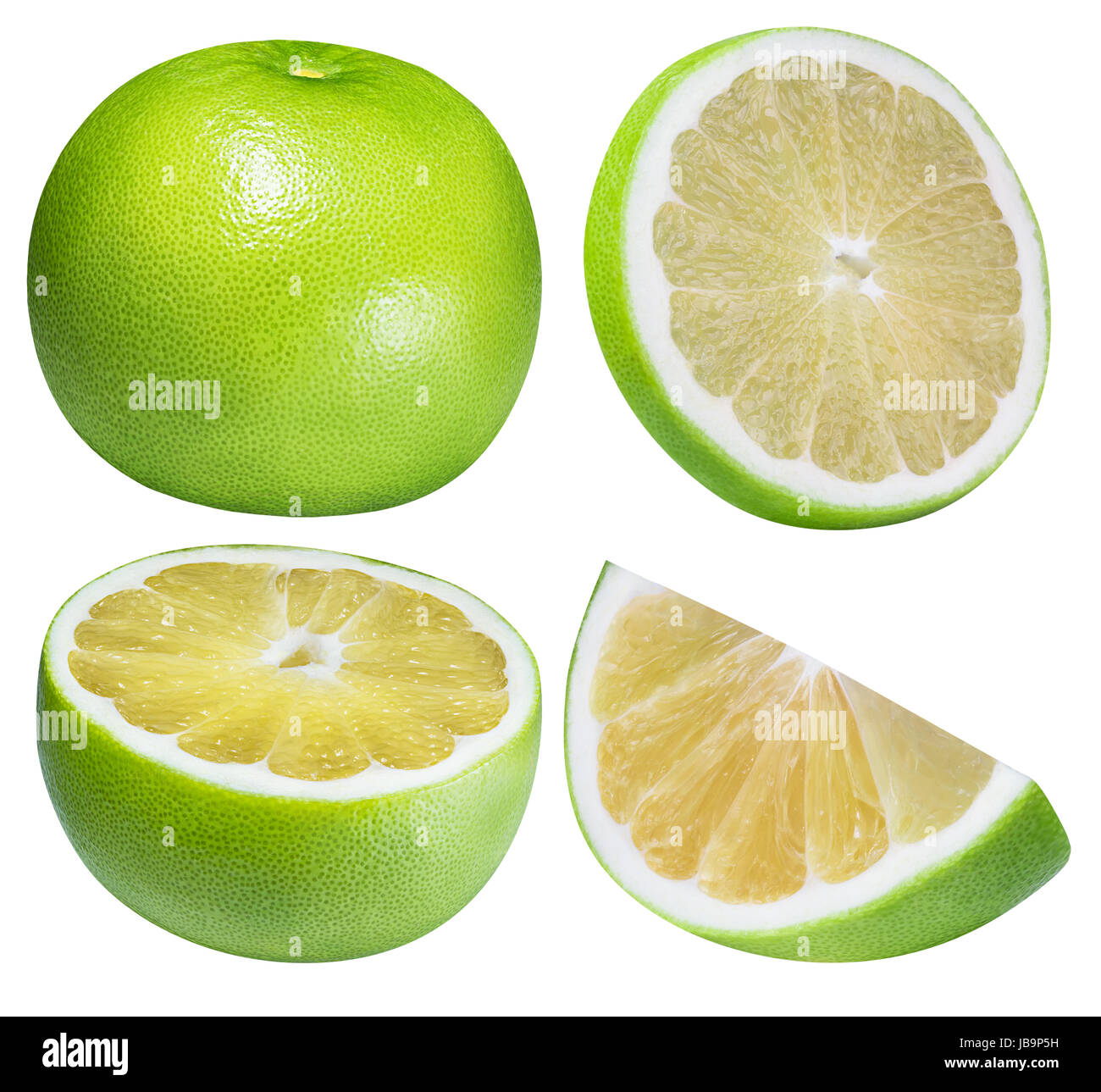 Sweetie, green grapefruit isolated on white background with clipping ...