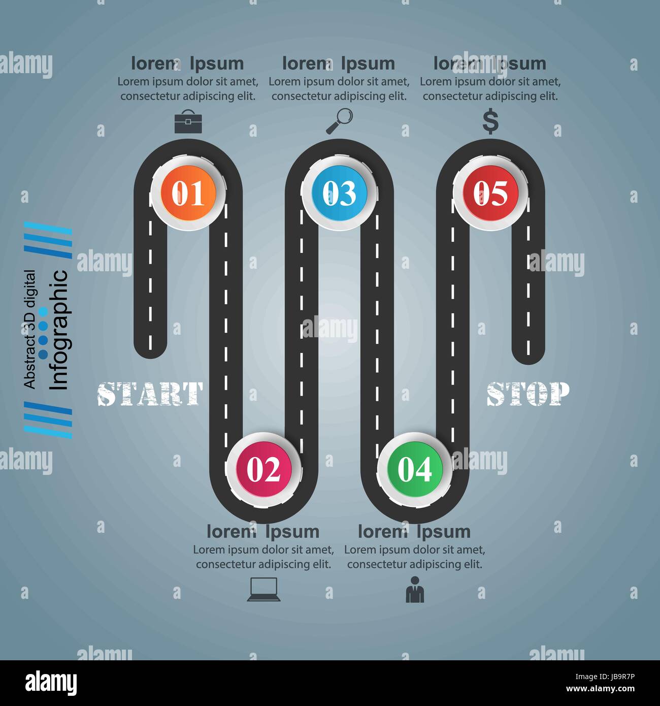 Road infographic design template and marketing icons Stock Vector Image ...