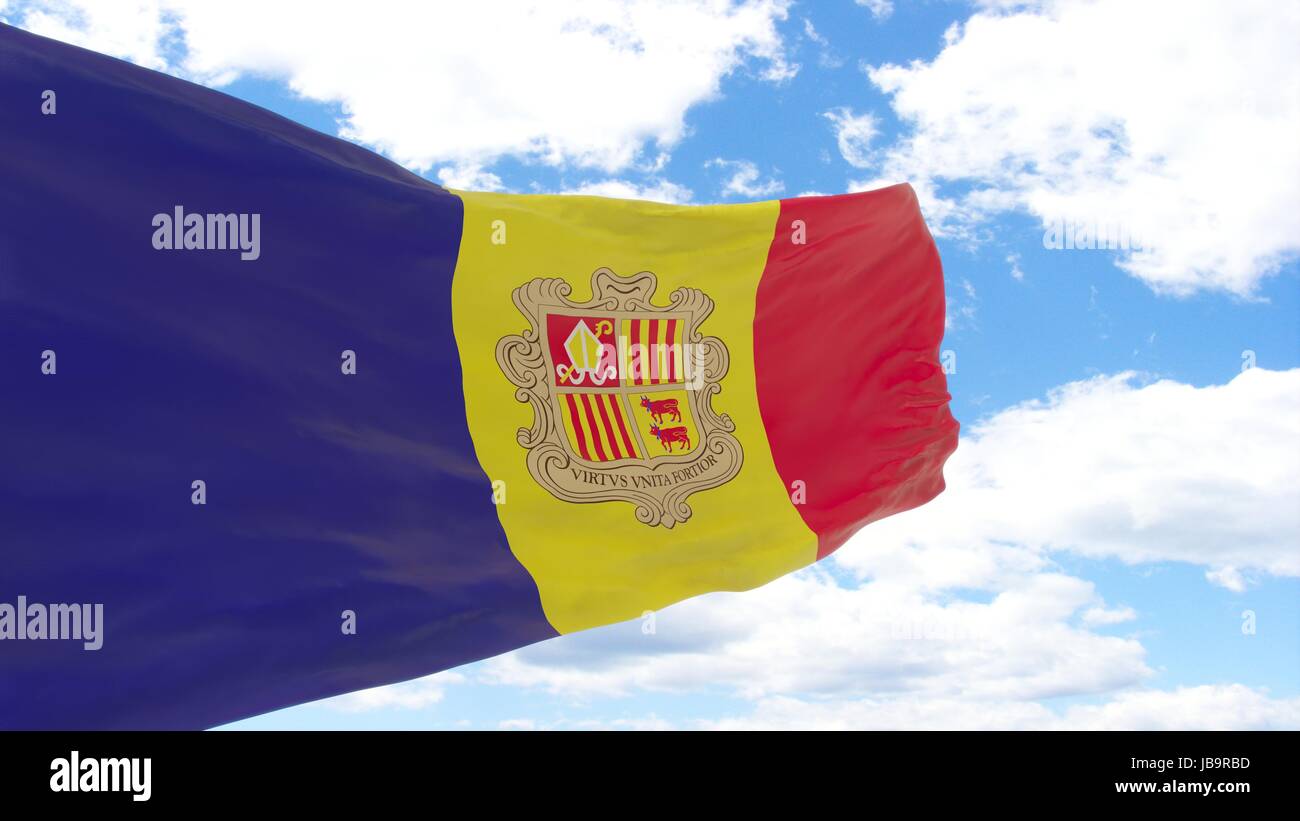 Waving flag of Andorra Stock Photo - Alamy