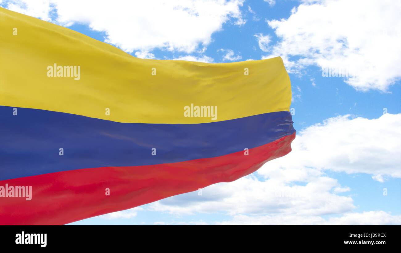 Colombian banner waving hi-res stock photography and images - Alamy