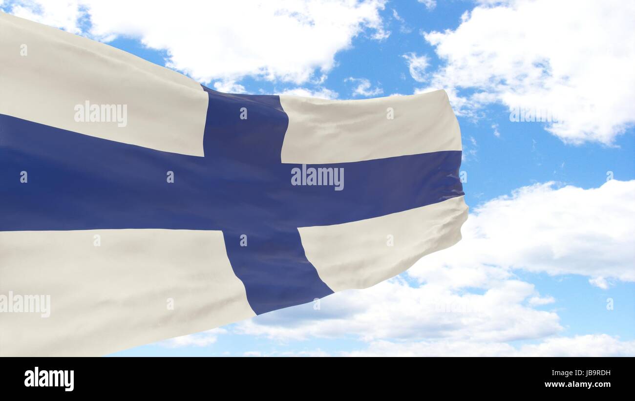 Waving flag of Finland Stock Photo - Alamy