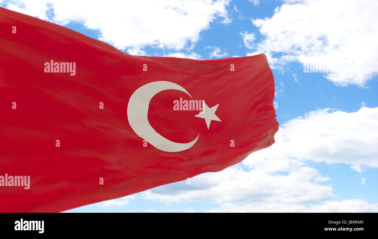Waving flag of Turkey Stock Photo - Alamy