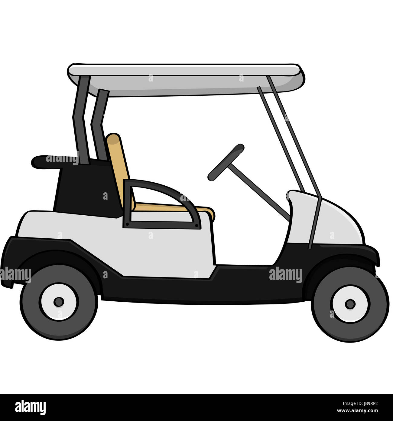 Cartoon illustration of an empty golf cart Stock Photo - Alamy