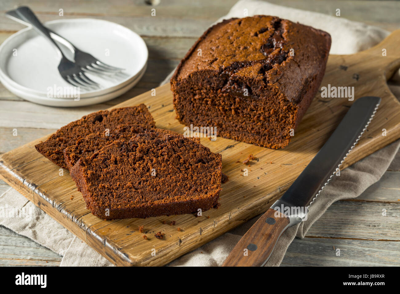 Sweet Homemade Chocolate Loaf Cake Cut in Slices Stock Photo - Alamy