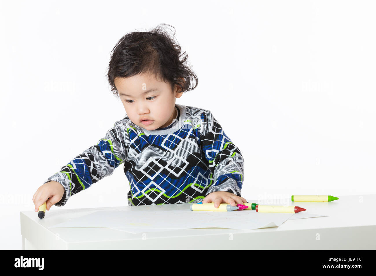 Little boy enjoy drawing Stock Photo - Alamy