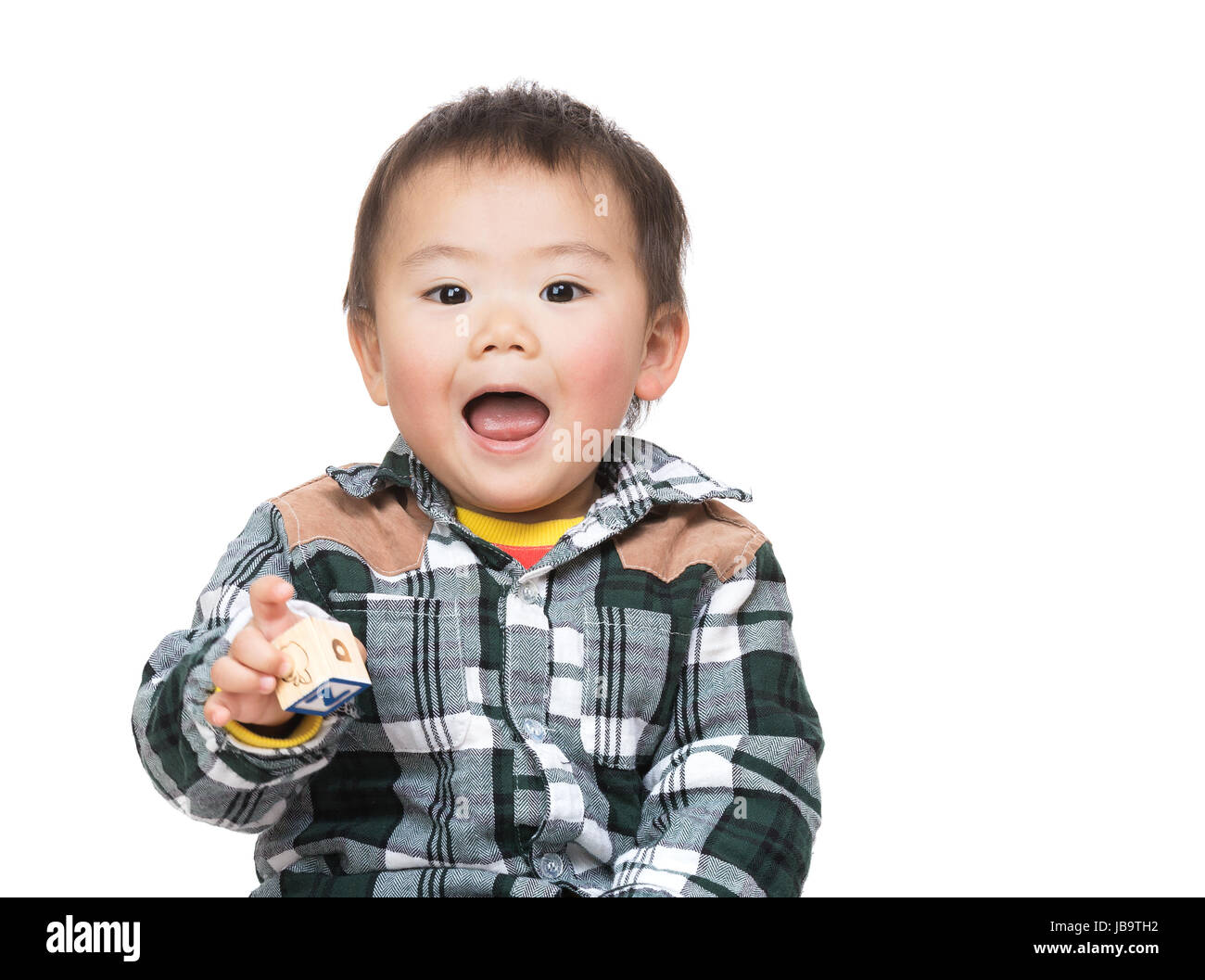Asian baby boy feeling excited Stock Photo - Alamy