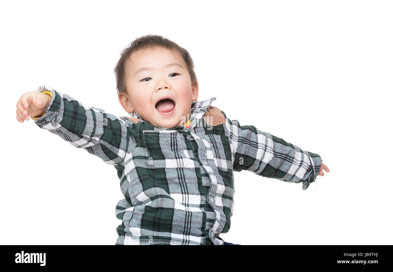 Little child excited Stock Photo - Alamy