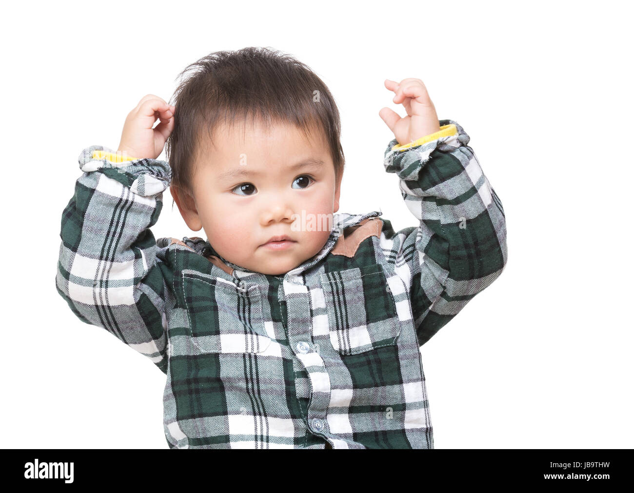Asian baby boy thinking Stock Photo - Alamy
