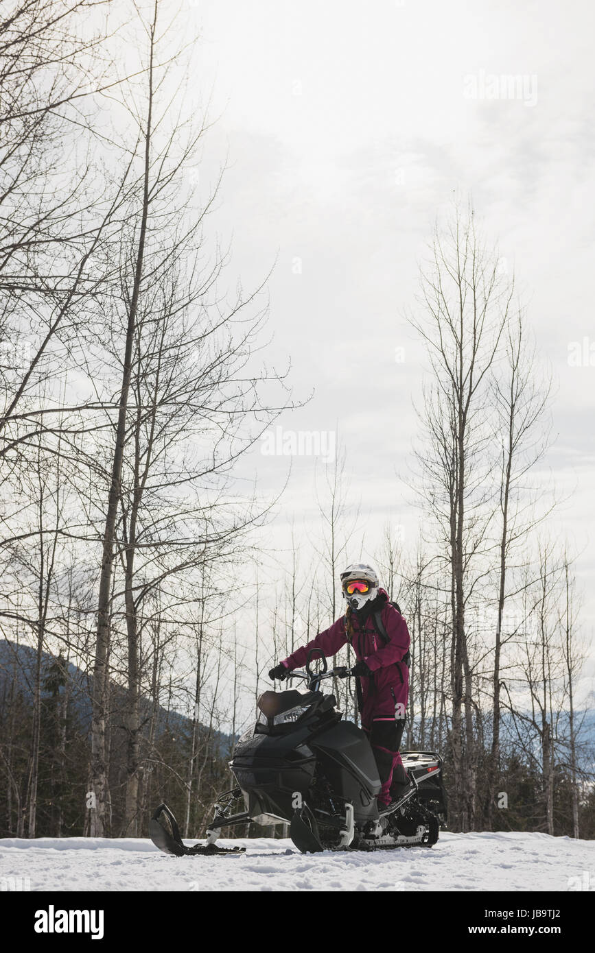 Woman snowmobiler hi-res stock photography and images - Alamy
