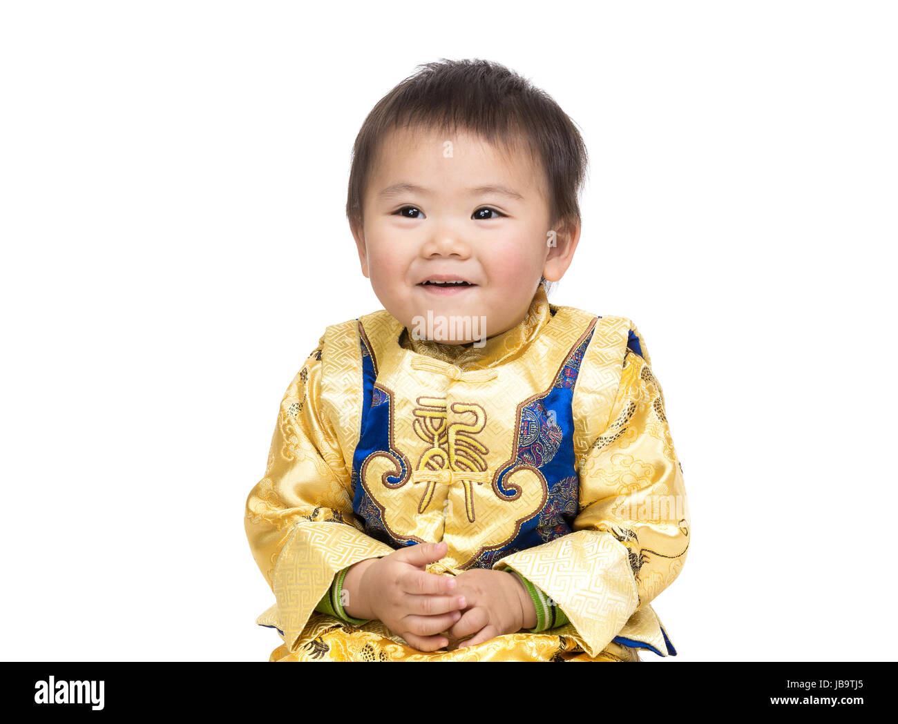 Chinese baby boy with traditional costume Stock Photo - Alamy