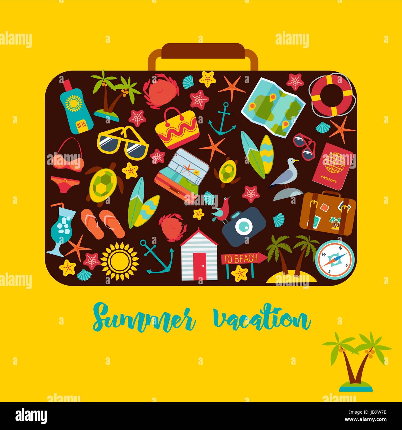 Set vintage suitcase Stock Vector Images - Alamy