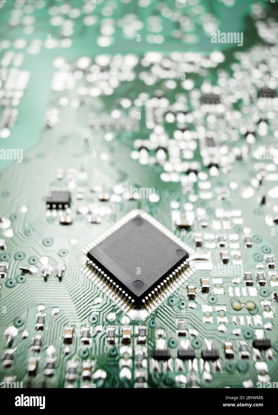 Chip close up on a integrated circuit Stock Photo - Alamy