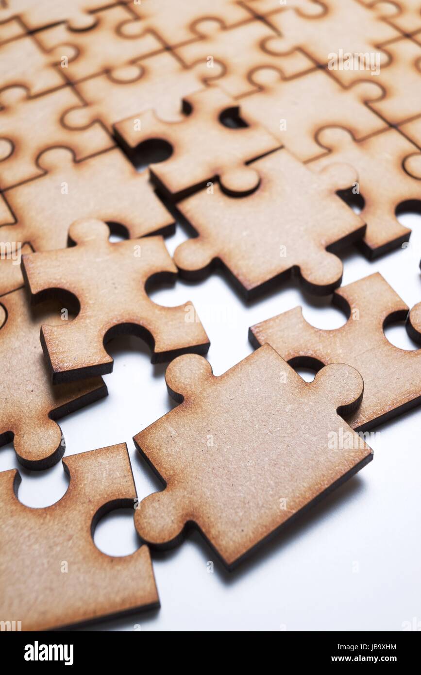 Close up of the pieces of a puzzle Stock Photo - Alamy