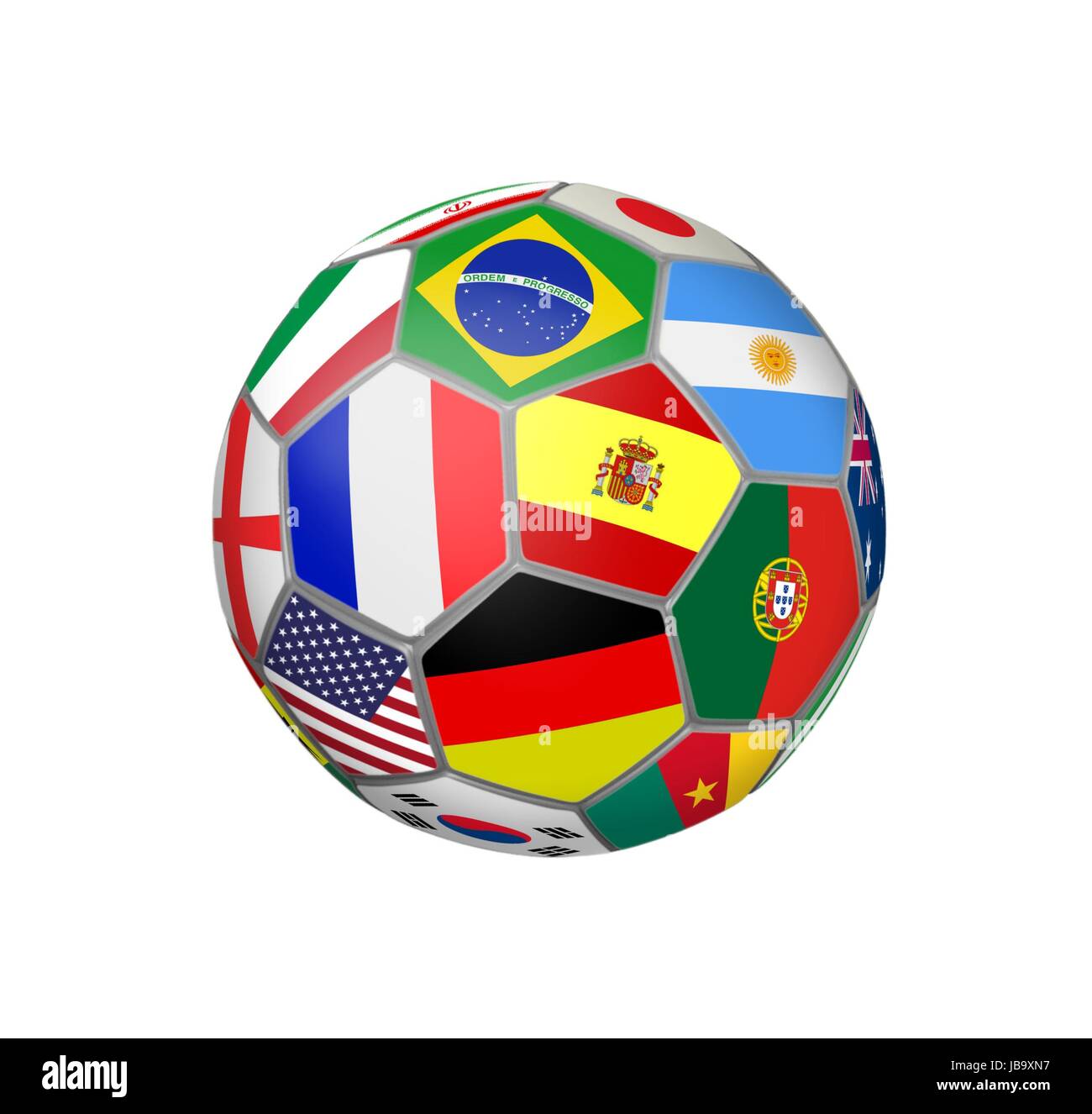 Soccer Ball with World Cup Teams Flags Stock Photo - Alamy