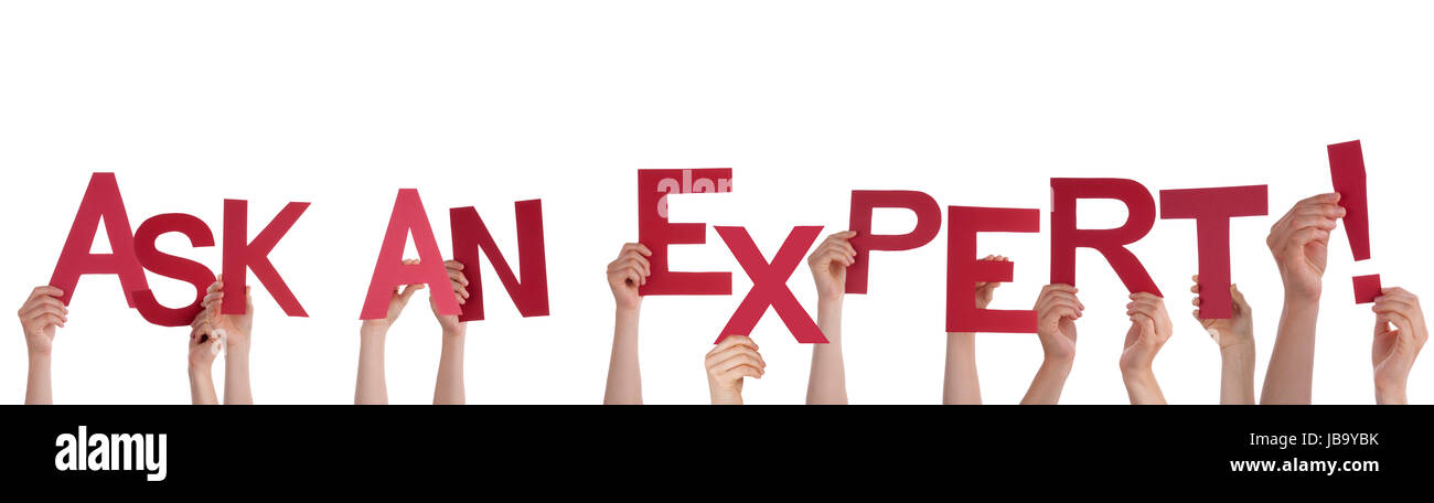 Many Hands Holding the Red Words Ask An Expert, Isolated Stock Photo ...