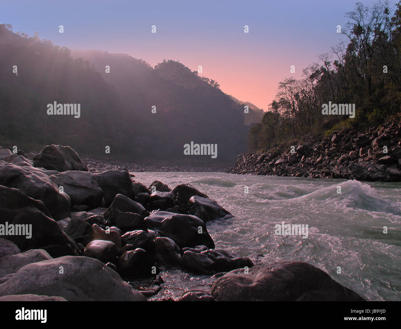 The river Ganga in India at sunset Stock Photo - Alamy