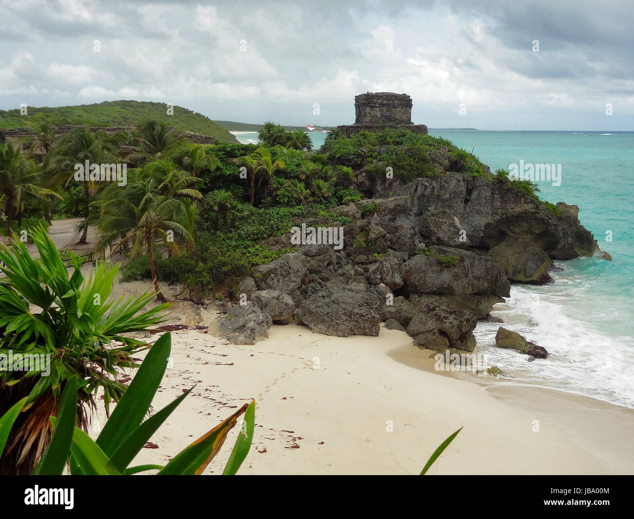 caribbean scenery around El Castillo at Tulum in Mexico Stock Photo - Alamy