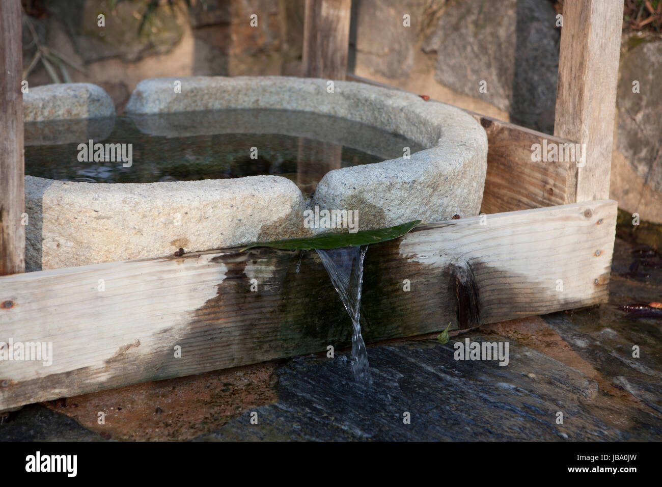 Traditional mineral spring in Korea rising naturally from the ...
