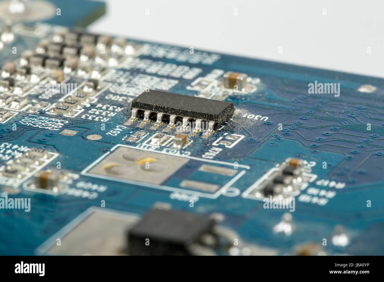 Electronic circuit board of motherboard back side close up Stock Photo ...