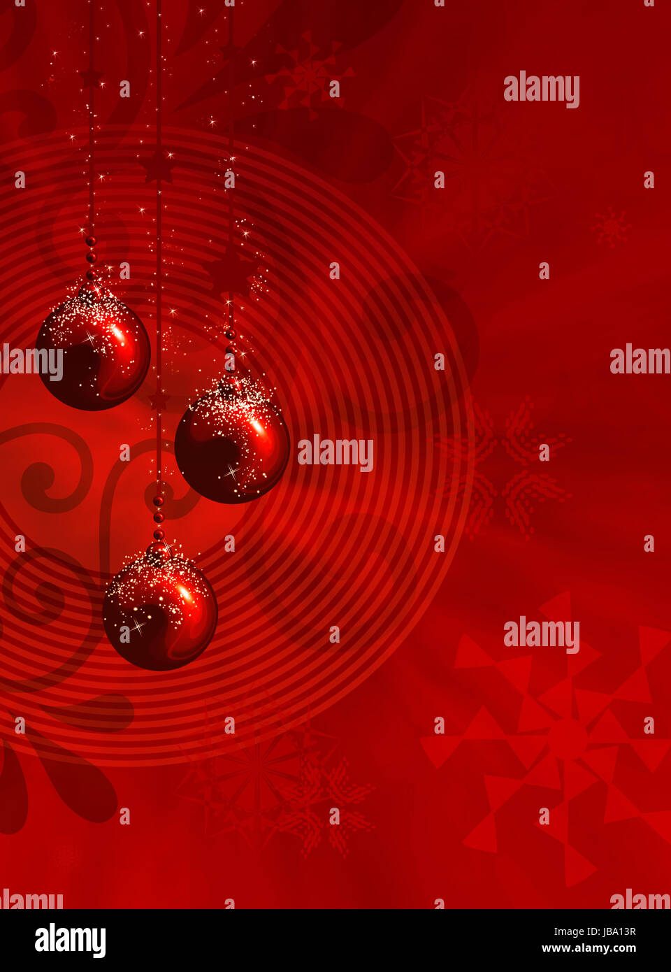 Red Christmas Background With Balls Stock Photo - Alamy