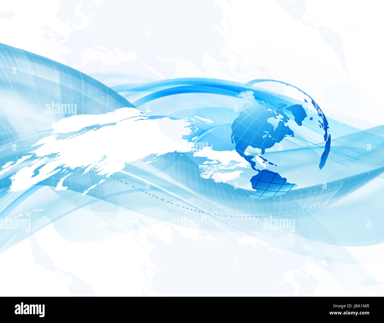 Abstract business background with globe and map (bitmap Stock Photo - Alamy