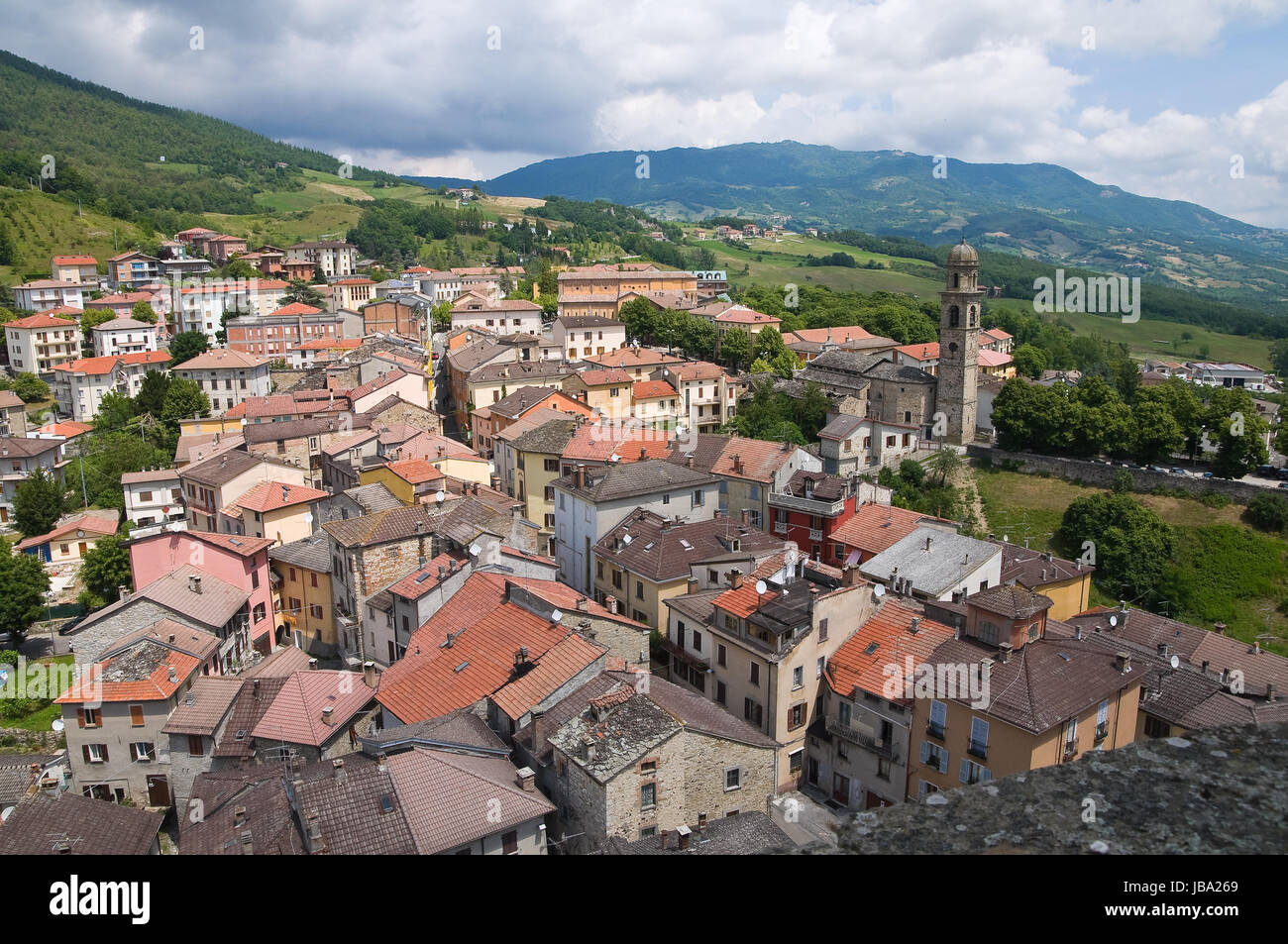 Panoramic view of Bardi. Emilia-Romagna. Italy Stock Photo - Alamy
