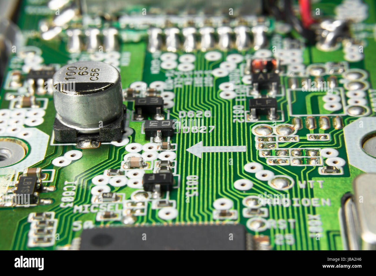 Circuit board with chips and capacitor Stock Photo - Alamy