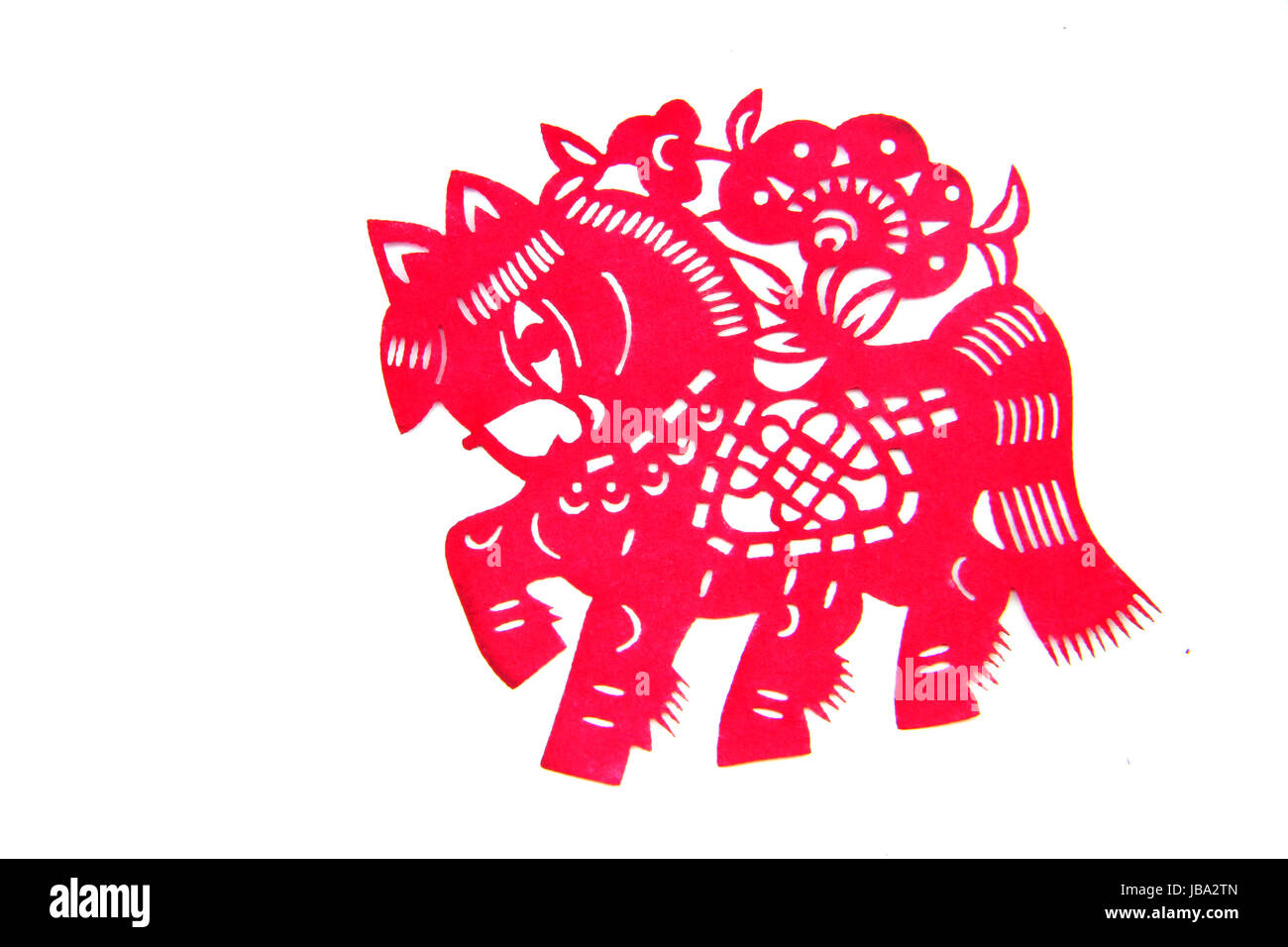 beautiful Chinese Zodiac paper cut with isolated white background Stock ...