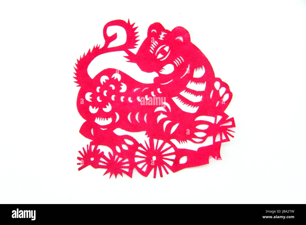 beautiful Chinese Zodiac paper cut with isolated white background Stock ...