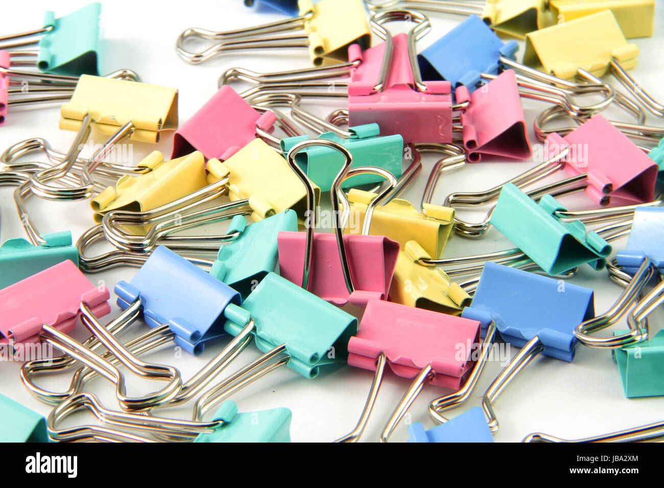 many colorful clips with the pure white background Stock Photo - Alamy