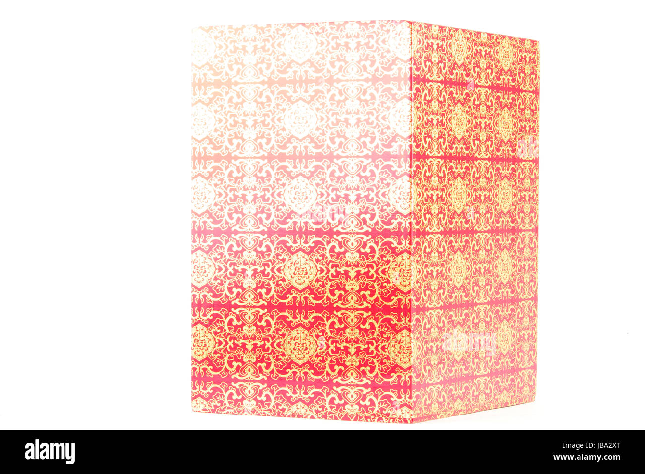 a exquisite red box in isolated white background Stock Photo - Alamy