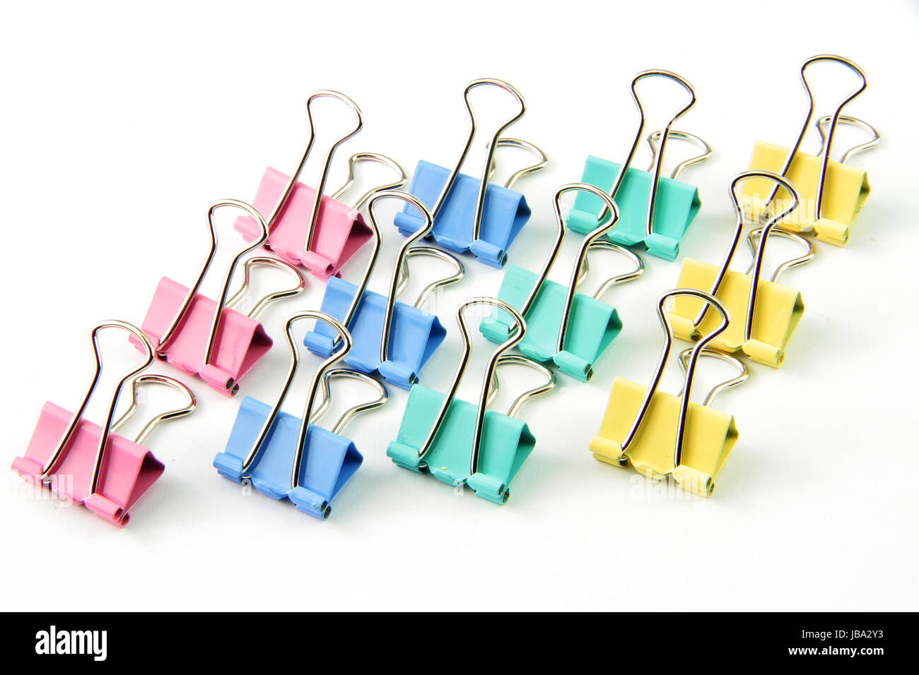 many colorful clips with the pure white background Stock Photo - Alamy