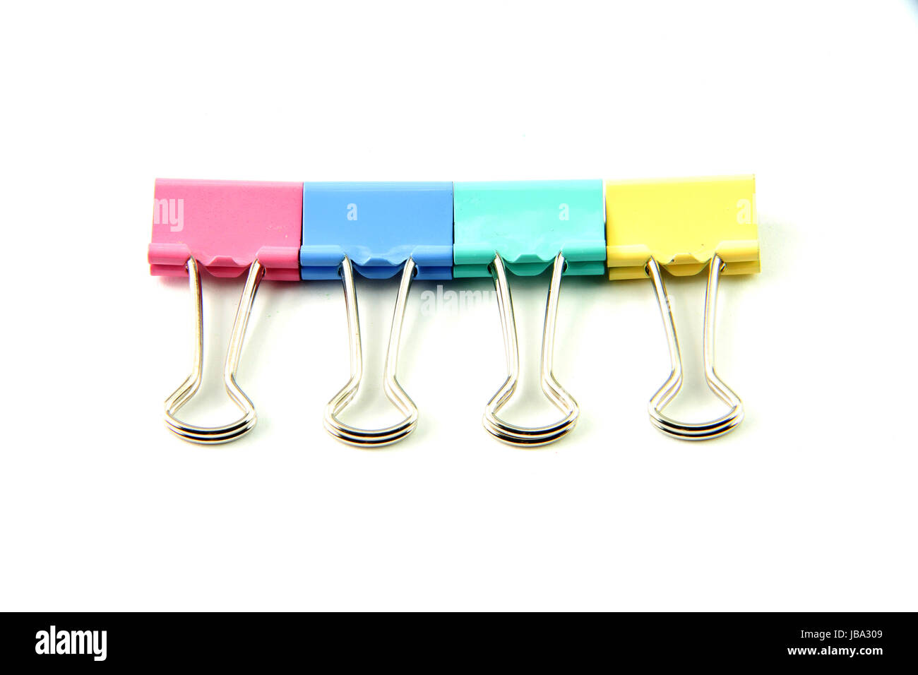 many colorful clips with the pure white background Stock Photo - Alamy