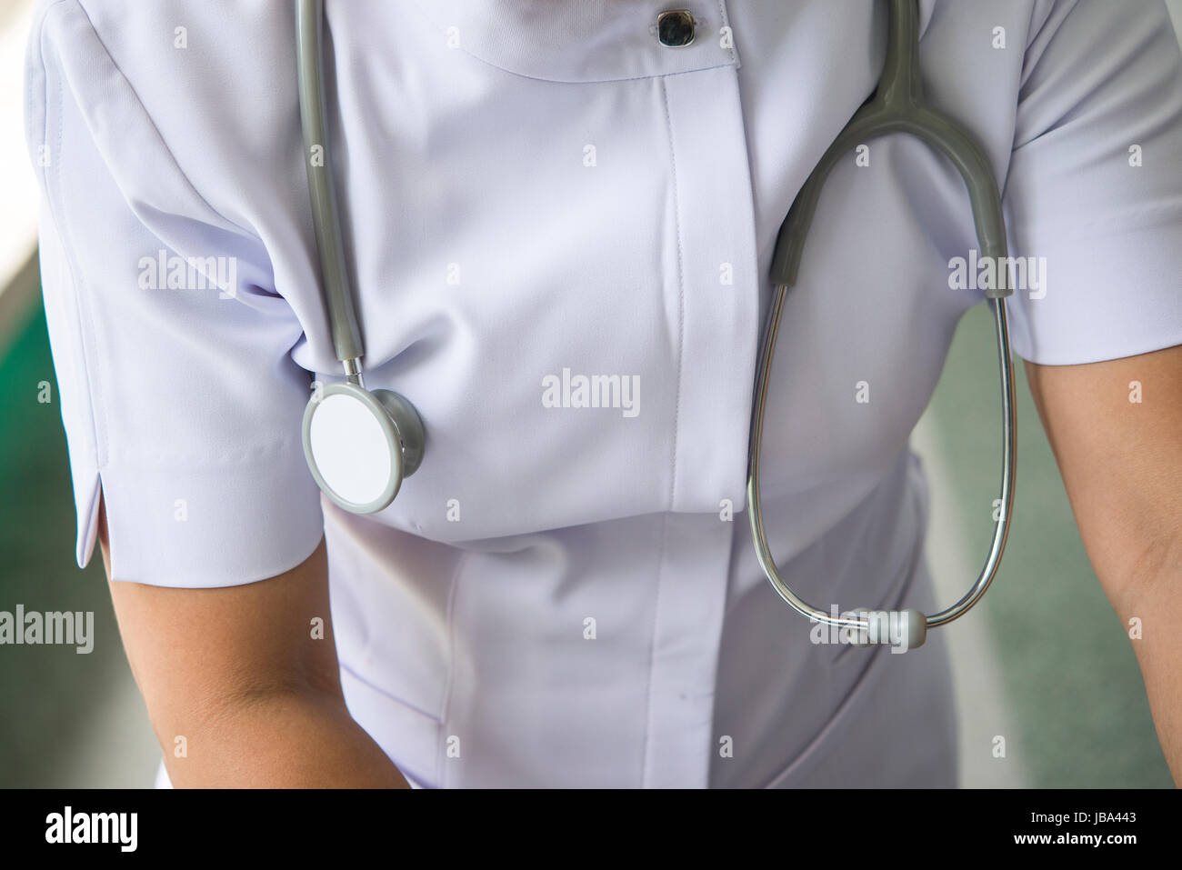 Female nurse with a stethoscope Stock Photo - Alamy