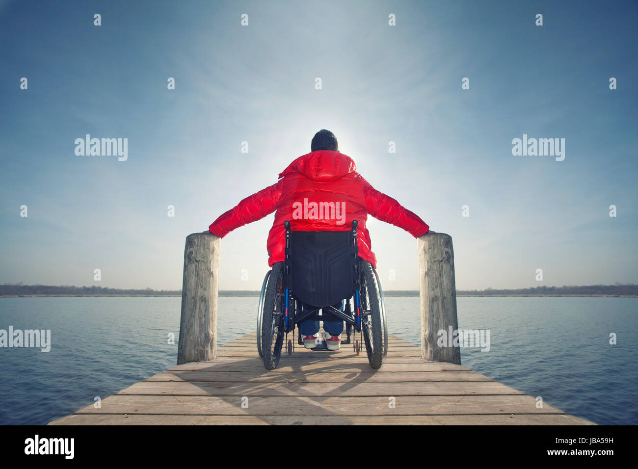 wheelchair access by the lake Stock Photo - Alamy