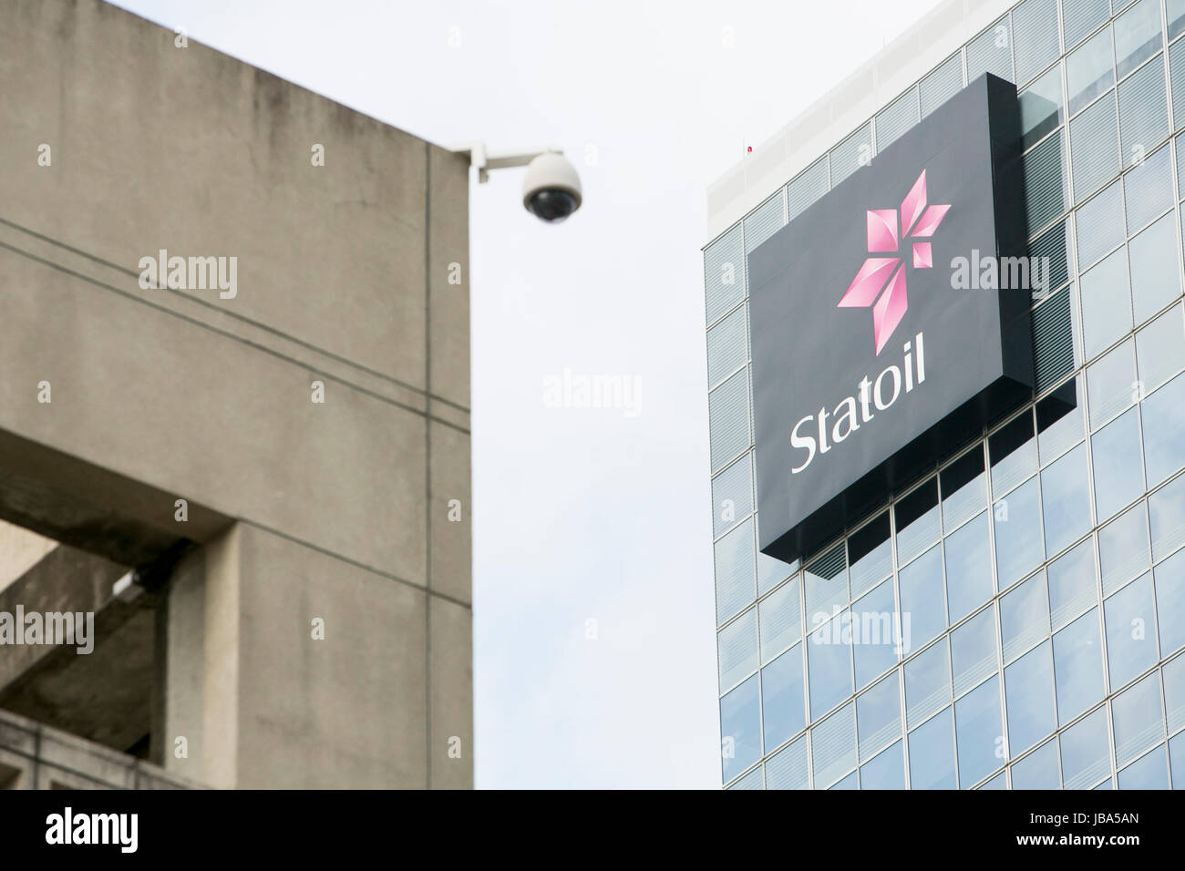 A logo sign outside of a facility occupied by Statoil ASA in Houston ...