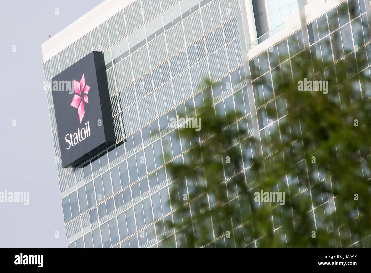 A logo sign outside of a facility occupied by Statoil ASA in Houston ...