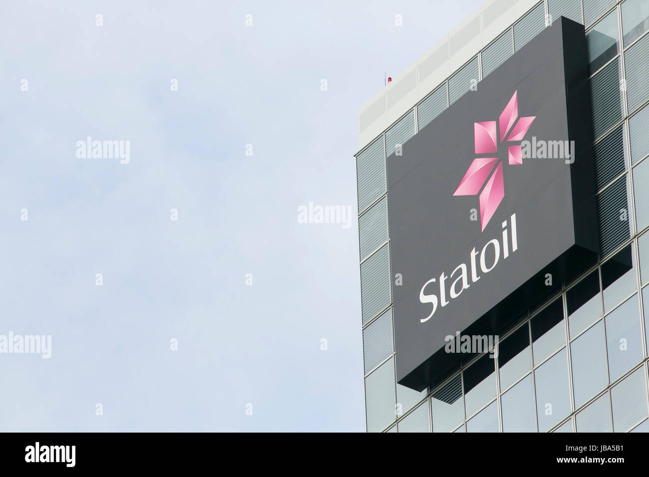 A logo sign outside of a facility occupied by Statoil ASA in Houston ...