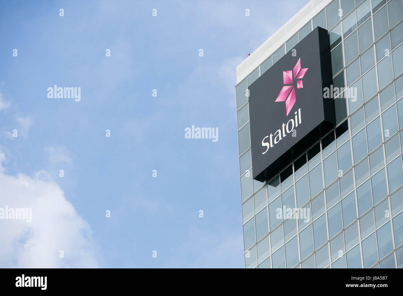 A logo sign outside of a facility occupied by Statoil ASA in Houston ...