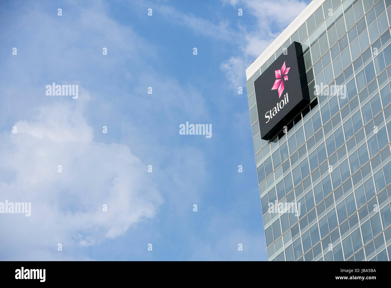 A logo sign outside of a facility occupied by Statoil ASA in Houston ...