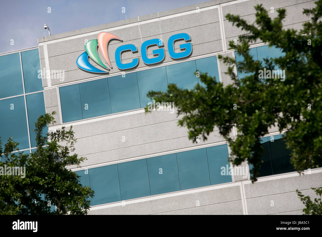 A logo sign outside of a facility occupied by CGG in Houston, Texas, on ...