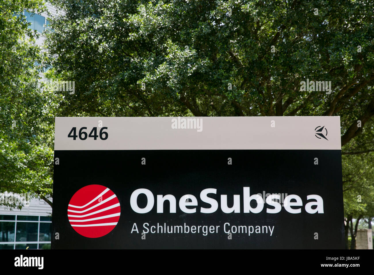 A logo sign outside of the headquarters of OneSubsea in Houston, Texas ...