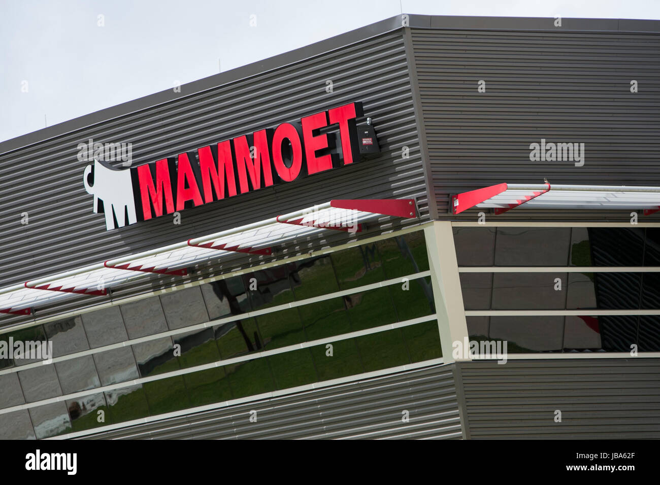 A logo sign outside of a facility occupied by Mammoet in Rosharon ...