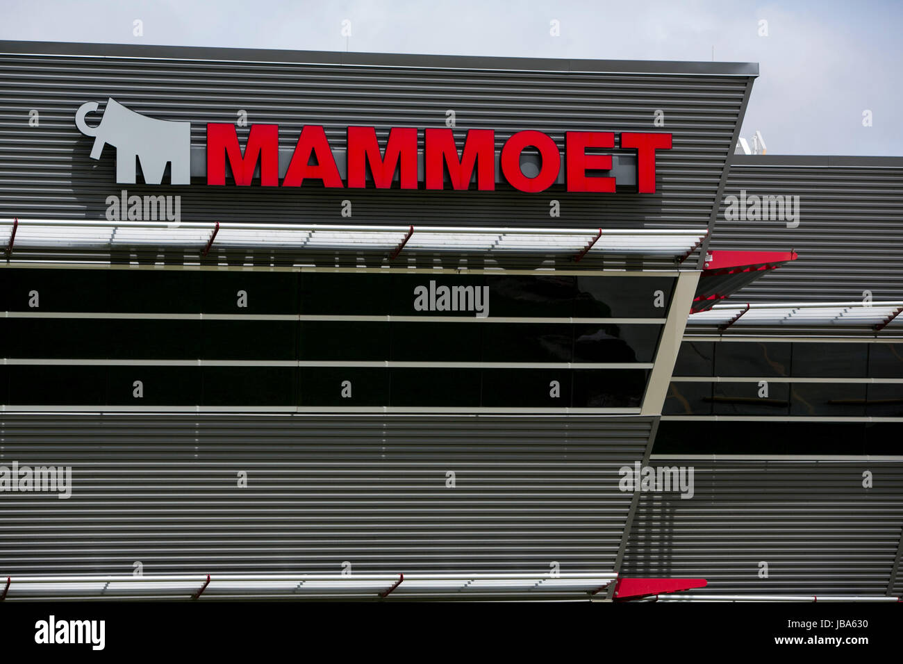 A logo sign outside of a facility occupied by Mammoet in Rosharon ...