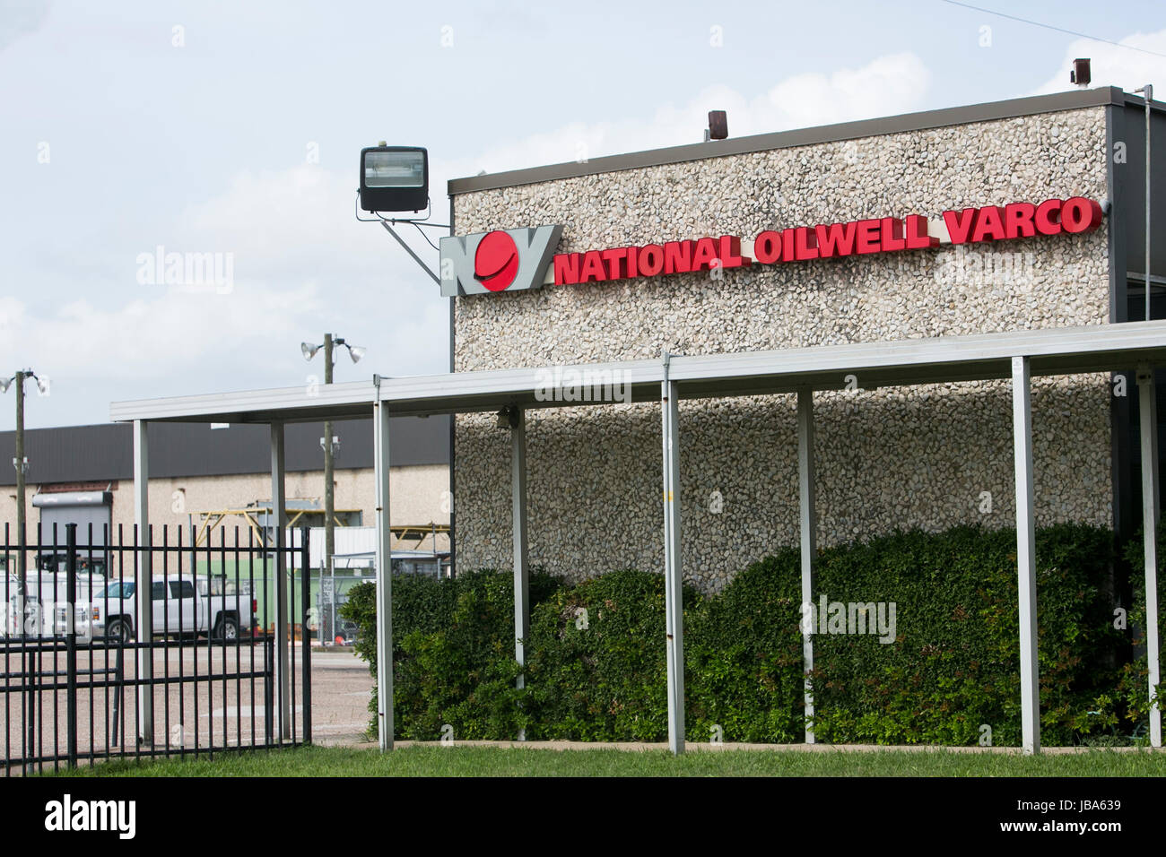 A logo sign outside of a facility occupied by National Oilwell Varco in ...