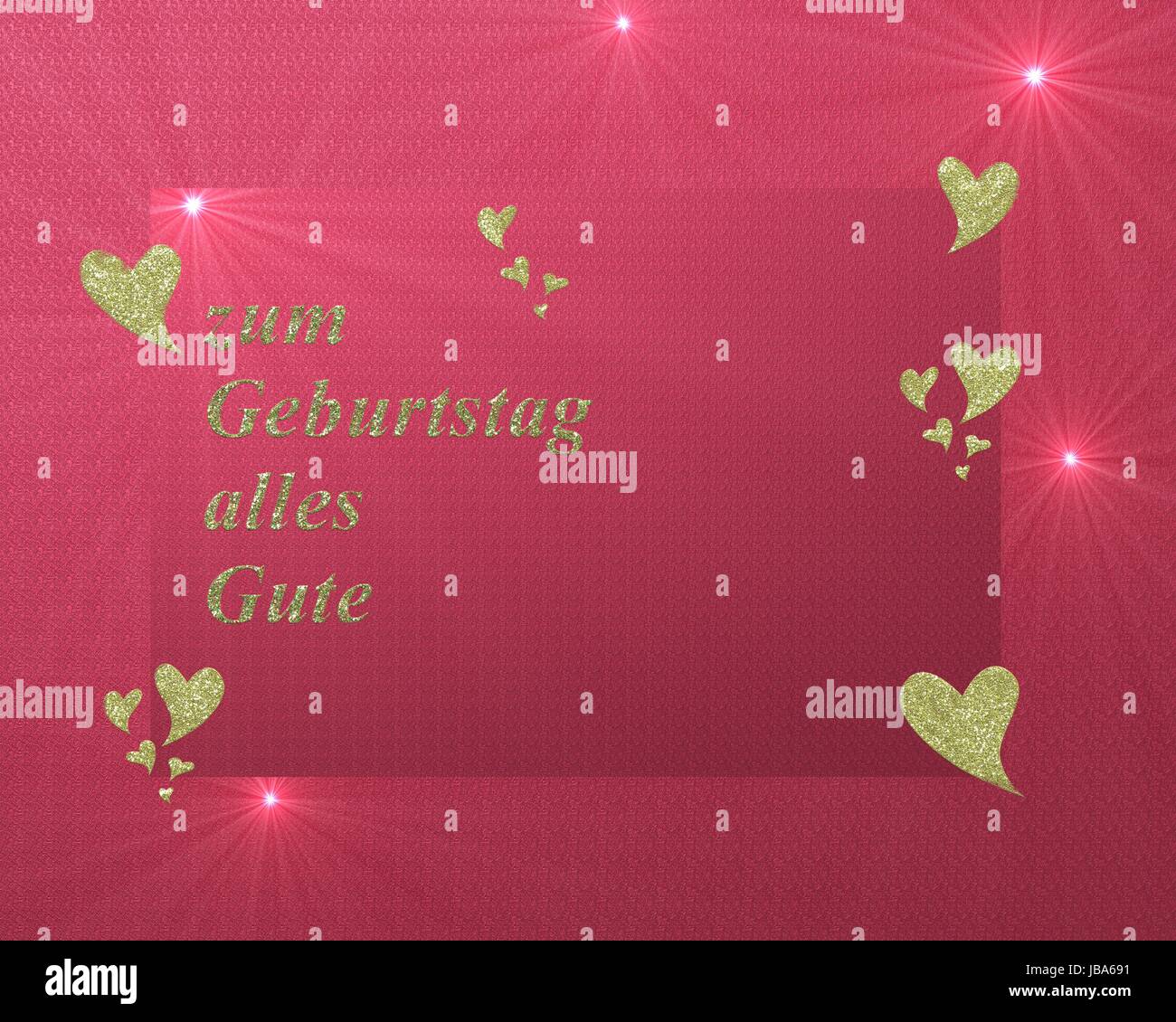 written in German letters happy birthday card Stock Photo - Alamy