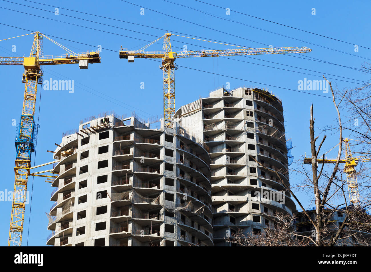 building of multistoried apartment house Stock Photo - Alamy