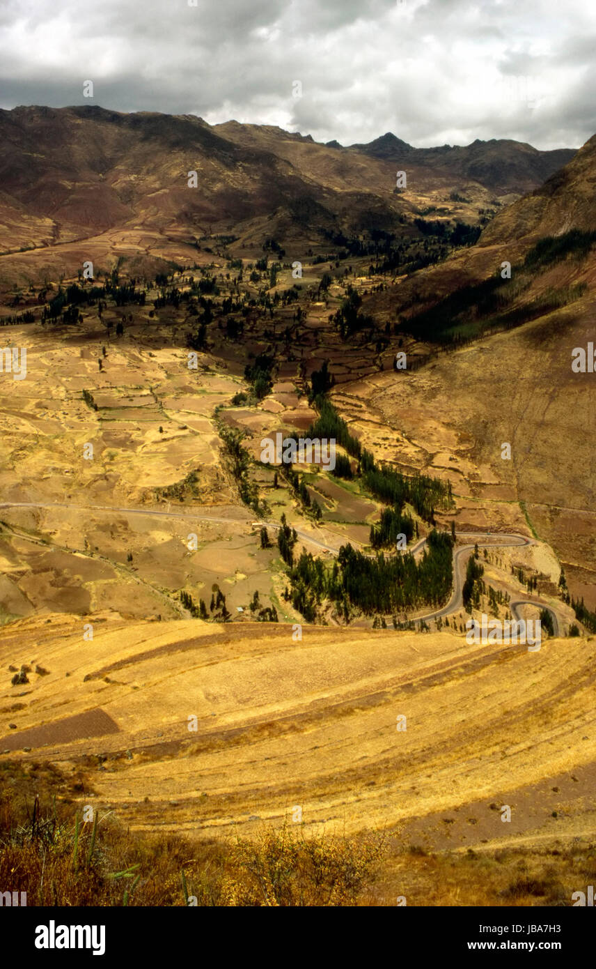 Agriculture terracing in Pisac, Peru Stock Photo - Alamy